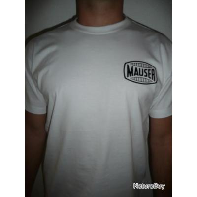 T SHIRT blanc MAUSER Original tailles XL XXL ( tar tir stand tee FUSIL ...