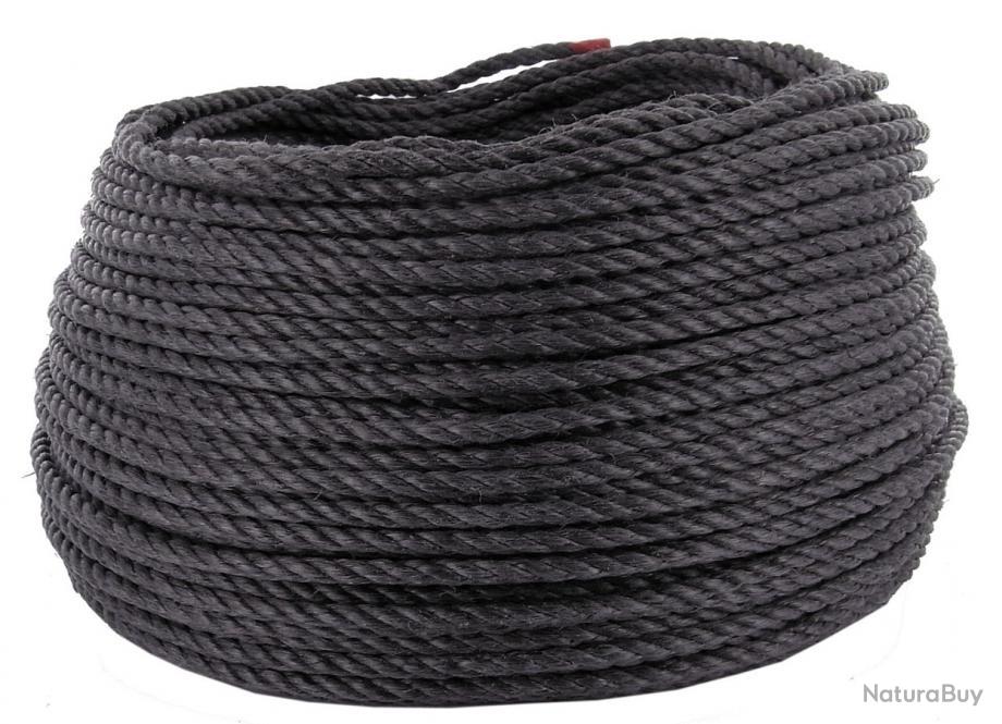 CABLE CORDE DRISSE POLYPRO 6MM - 100M (PP NOIR) - Cordes et élastiques (1728560)