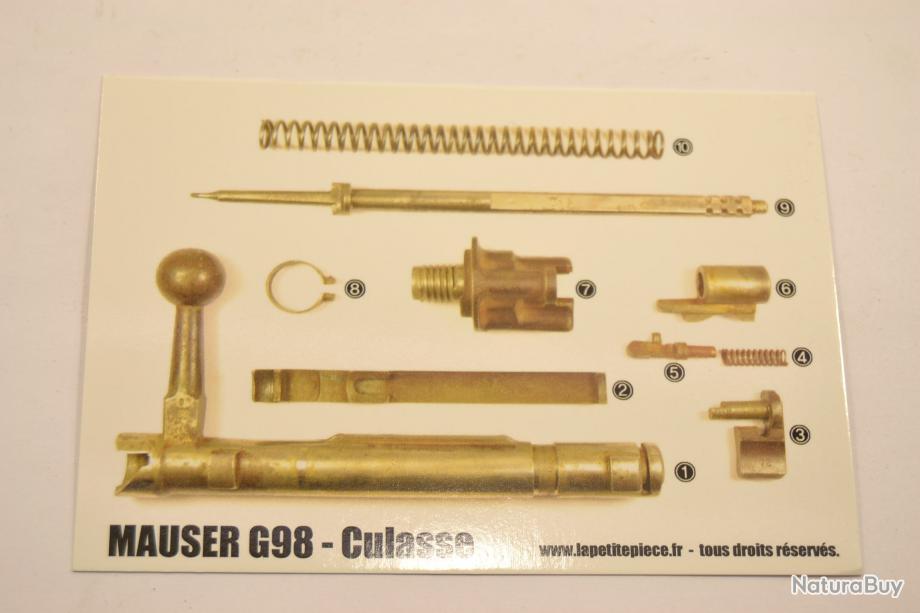 Vue éclatée culasse MAUSER G98, Allemand WW1, document technique ...