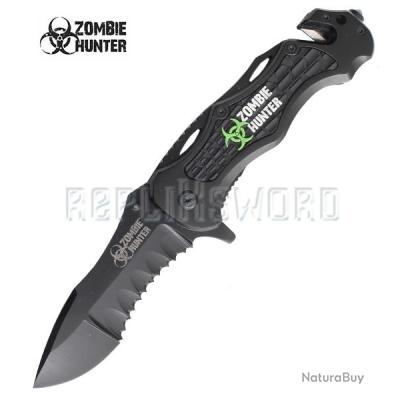 Couteau Zombie Hunter Master Cutlery Black Couteau de Poche Pliant ZB ...