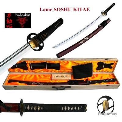 Katana Dragon rouge Lame SOSHU KITAE ( Haut de Gamme ) - Katanas (3554229)