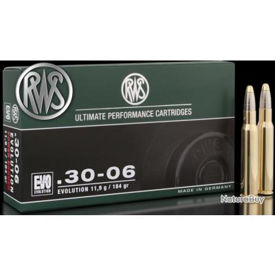 Balles RWS cal 30-06 184 grains EVOLUTION à 76€ la boite de 20 - Balles Calibre 30-06 (3770366)