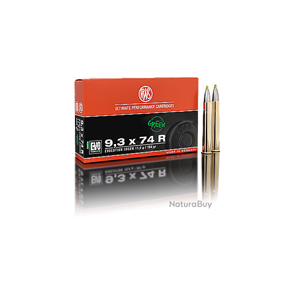 1 Boite de Munitions de grande chasse RWS en calibre : 9.3x74R KS ...