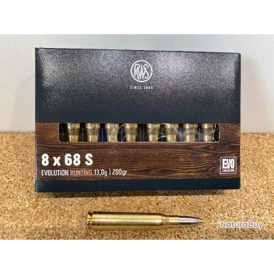 1 BOITE DE MUNITIONS RWS EN CALIBRE 8X68 S EVO 13.0 GR - Balles Calibre ...