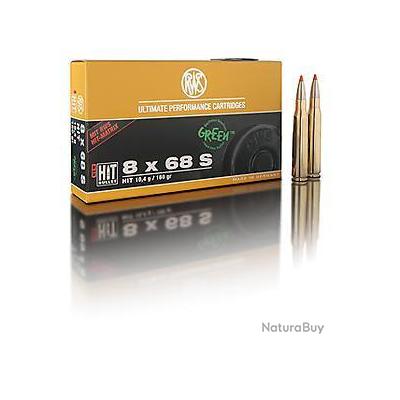 1 BOITE DE MUNITIONS RWS EN CALIBRE 8X68 S HIT 10.4 GR - Balles Calibre ...