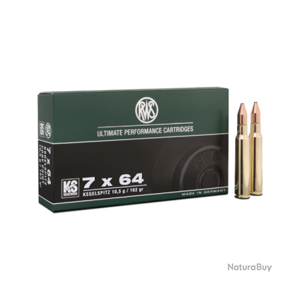 Cartouche RWS / cal. 7x64 - KS 10,5 g - Balles Calibre 7x64 (4979426)