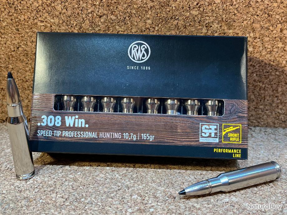 1 BOITES DE MUNITIONS GRANDE CHASSE RWS 308 WIN SPEED TIP PRO 10.7gr ...