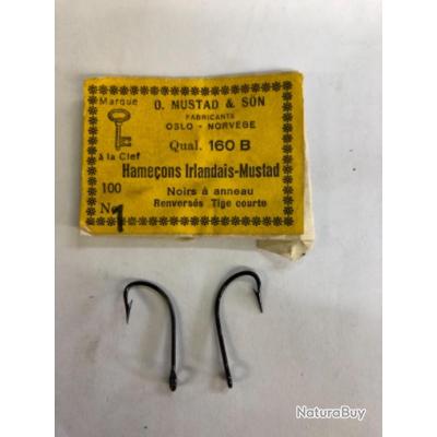 20 hameçon n 1 oeillet noir renversé réf 160b tige moyenne pêche ...