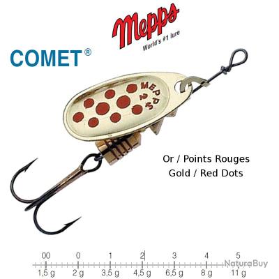 COMET MEPPS 2 / 4.5 g Or/Points Rouges - Cuillers Carnassiers (5171498)