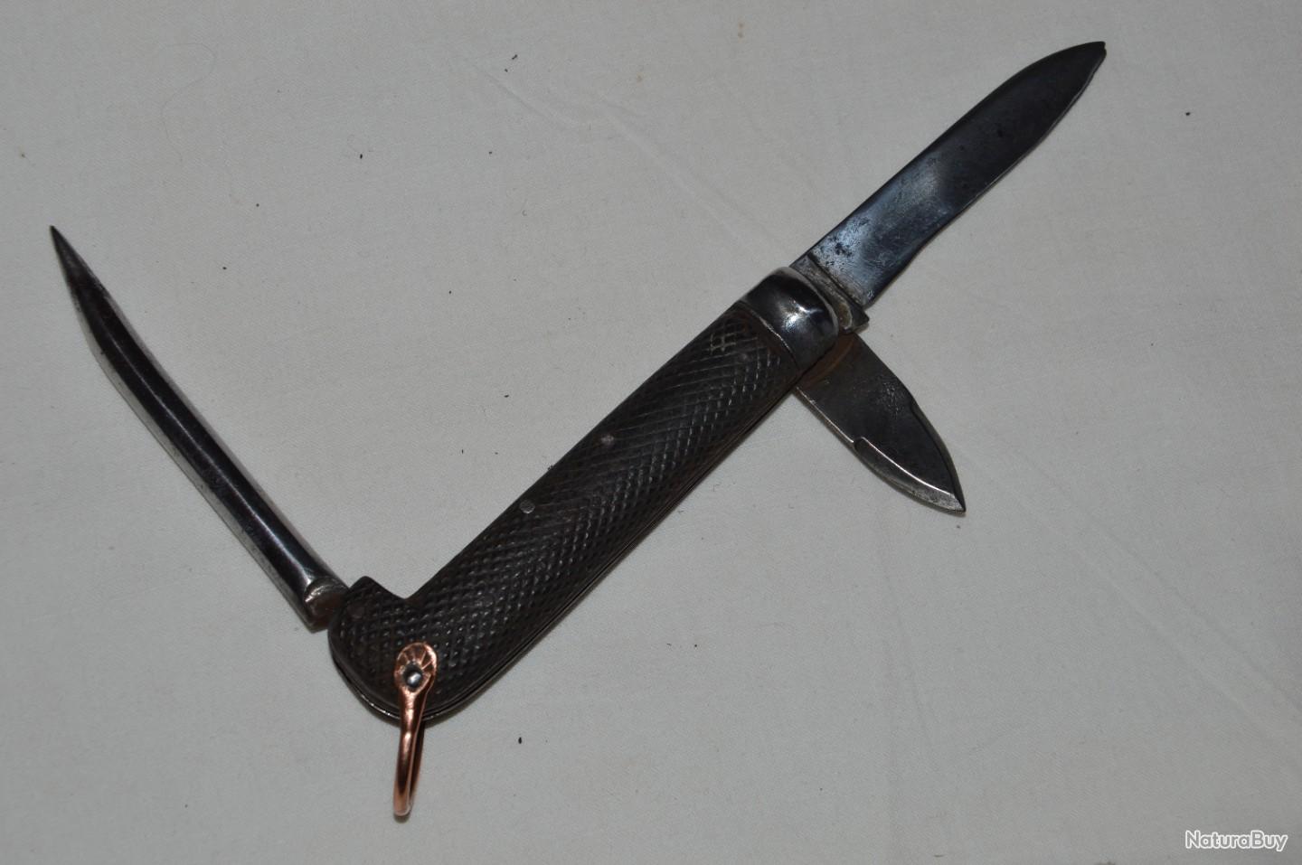 COUTEAU MILITAIRE PLIANT ANGLAIS MULTI FONCTION -2° GUERRE MONDIALE ...