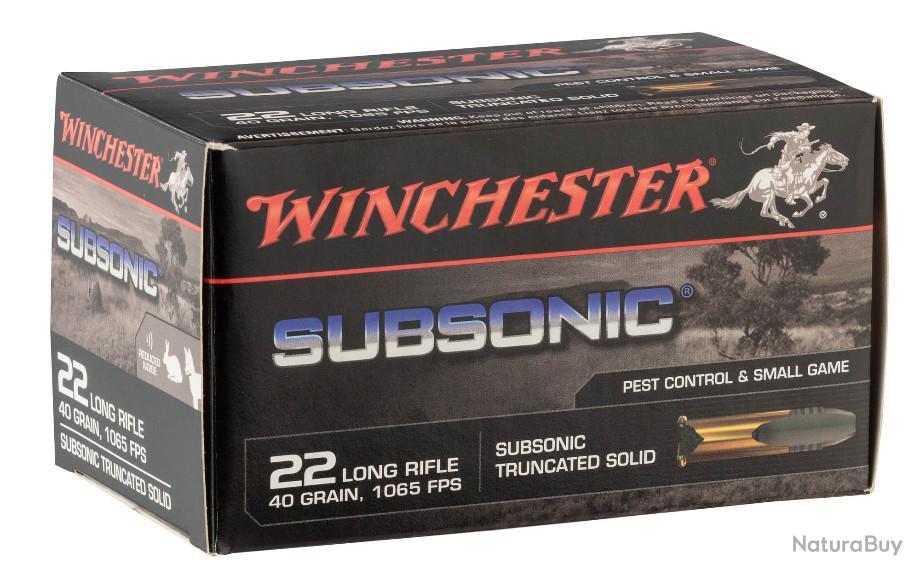 Boîte de 500 cartouches Winchester 22 LR Subsonic - Munitions - Balles ...
