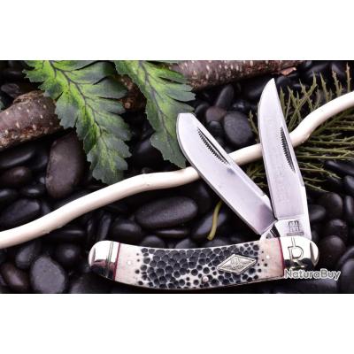 Couteau Rough Rider Sowbelly Trapper 2 Lames Acier 440 Manche Os Boite ...