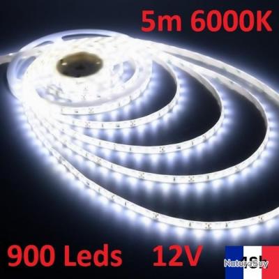 Ruban 6000K Bandeau Led Strip 5m 900 Leds de puissance 12V - Luminaires ...