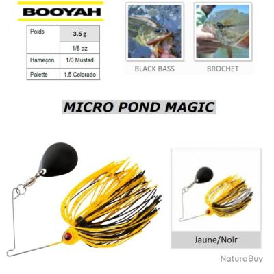 MICRO POND MAGIC BOOYAH Jaune Noir - Spinnerbaits - Buzzbaits - Bladed ...