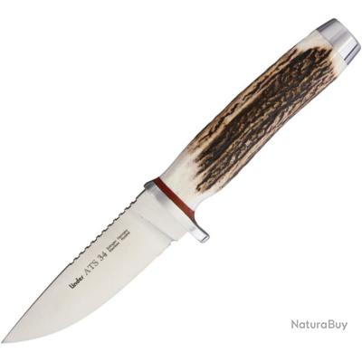 Beau Poignard Bowie Fixed Blade Stag manche Bois de cerf MADE IN ...