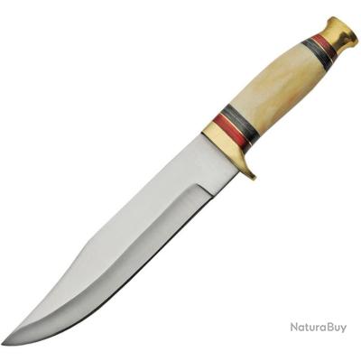 Poignard Bowie White Bone Lame en Acier manche Os PA338607 - Couteaux ...
