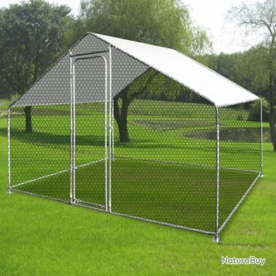 VOLIÈRE Enclos poules 6 m² parc grillagé 3x2m acier galvanisé 1 - Cages ...