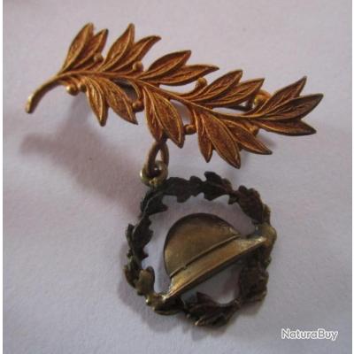 Broche palme palmette + casque adrian.Diamètre de la couronne de ...