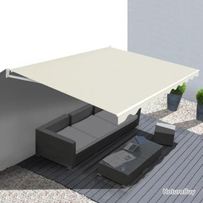 STORE BANNE MANUEL 3,95 M X 3 M ÉCRU 1357507 - Grillages, clôtures et ...