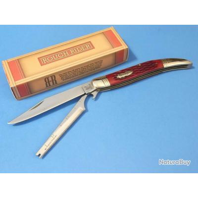 RR1401 Couteau de Pêcheur Rough Rider Fish Knife Acier 440 Manche Os ...