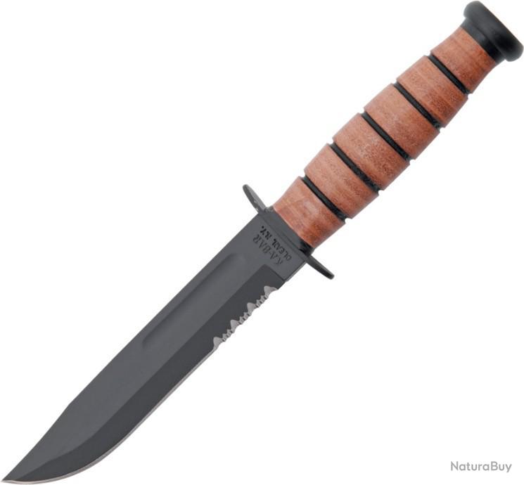 Couteau de combat Ka-Bar court Lame en acier au carbone Avec Etui en ...