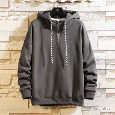 Pull sweat à capuche, gris foncé uni, tailles de XS à XXL. - Pulls et ...