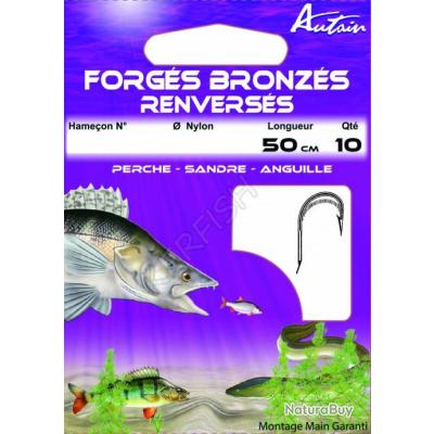 Forgés bronzés renversés - 410 AUTAIN 8 0.22 mm - Hameçons Carnassiers ...