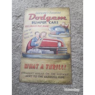 PLAQUE METAL VINTAGE "BUMPER CARS" - Coupelles, plaques et médailles ...