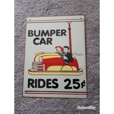 PLAQUE METAL VINTAGE "BUMPER CAR RIDES" - Coupelles, plaques et ...