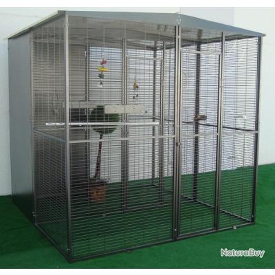 Volière perroquet 2x2x2 m séparée en deux CAGE ara voliere cacatoes ...