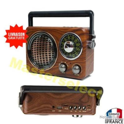 Poste radio avec FM AM Bluetooth lecteur Usb et micro SD style rétro ...