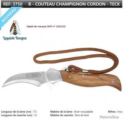 Couteau champignons n° 3750 cordon teck Laguiole BOUGNA - Couteaux à ...