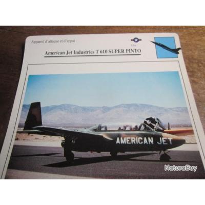 FICHE AVIATION TYPE APPAREIL D ATTAQUE ET D APPUI / JET T 610 SUPER ...