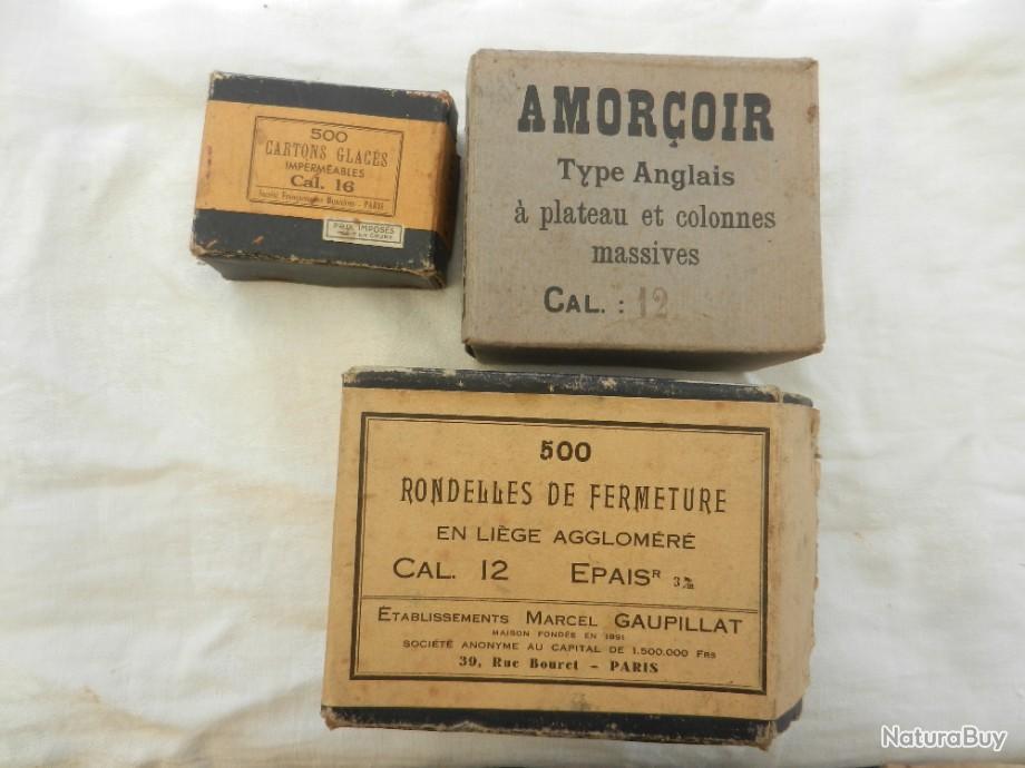 Lot de 3 boîtes anciennes carton de rechargement pour cartouches de ...