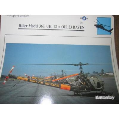 FICHE AVIATION TYPE APPAREIL HELICOPTERE TERRESTRE / HILLER MODEL 360 ...