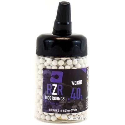 BILLES AIRSOFT 6MM RZR 0,40G EN POT DE 1000 BBS - Billes plastiques 6mm ...