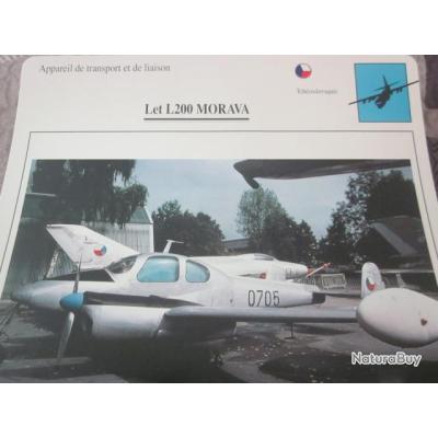 FICHE AVIATION TYPE TRANSPORT ET DE LIAISON / LET L200 MORAVA ...