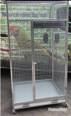 Cage perroquet Aluminium galvanisé 1x1x2 cage alu cage gris du gabon ...