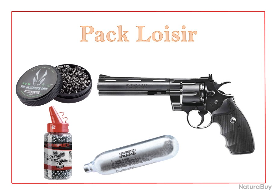 Pack Revolver CO2 PYTHON CANON 6 + plombs+ Plombs Ronds + capsule CO2 ...