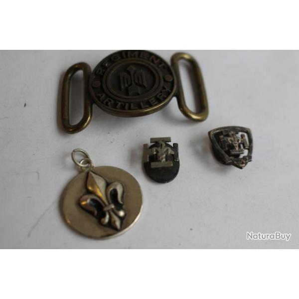 Trois anciennes insignes Scout + médaille Fleur de Lys - Médailles ...
