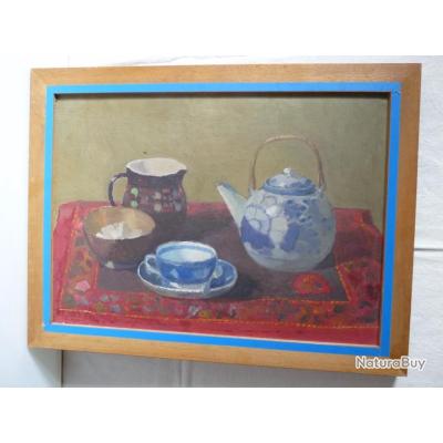 Tableau Peinture Nature Morte WERNER JACOBI Thé (11730) - Huiles (8769187)