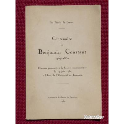 Livre Centenaire de Benjamin Constant 1767-1830 - Livres anciens (8769217)