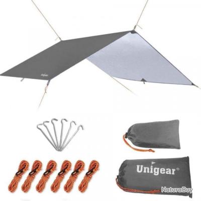 Bâche Anti-Pluie Toile de Tente Imperméable Abri de Randonnée Pliable ...