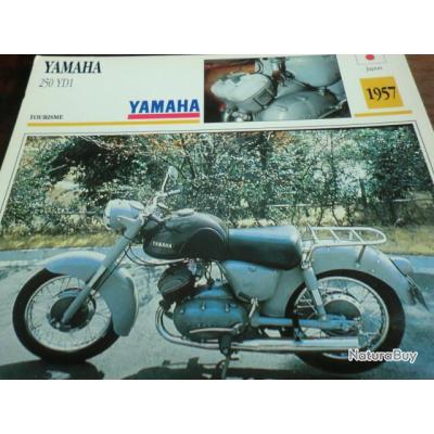 FICHE MOTO YAMAHA 250 YD1 1957 - Livres historiques et militaria (8895201)
