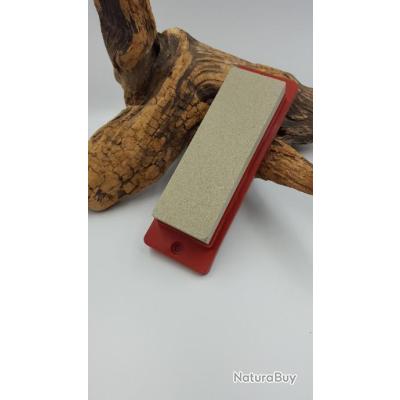 Pierre d'affûtage avec support antidérapant ou à fixer - 2 faces grain ...