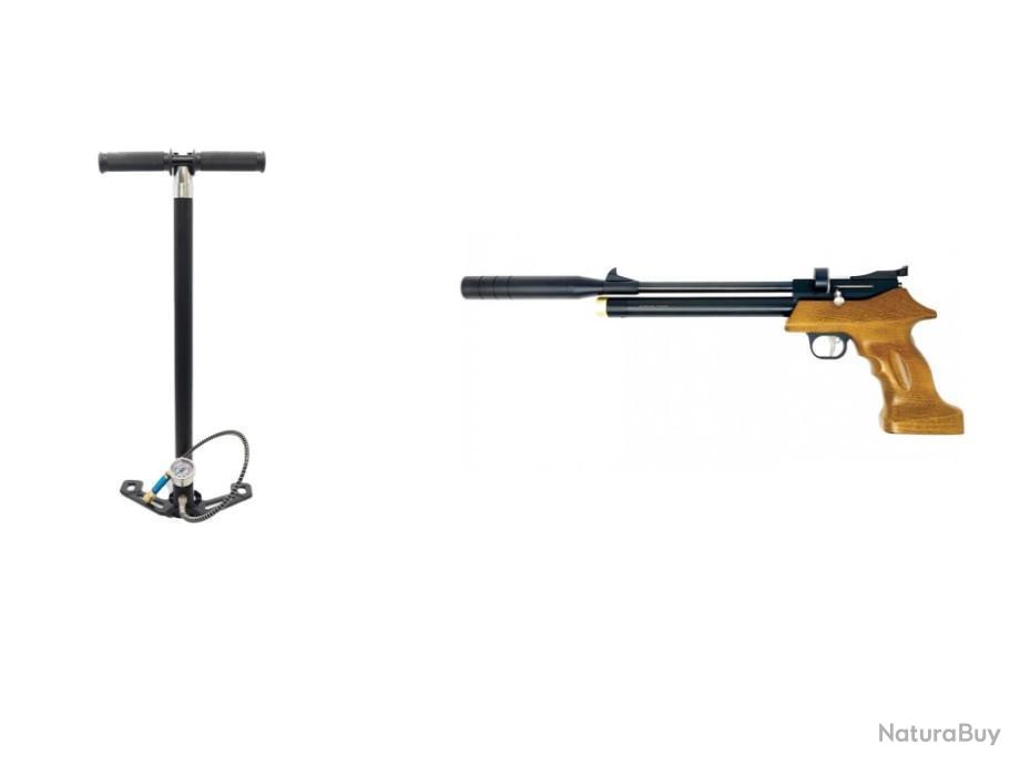 Pistolet PP800 PCP Calibre 4,5 mm, 14 Joules + 275 Bar / pompe bar 4000 ...