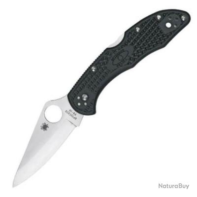 Couteau de poche Spyderco Delica 4 noir profil sabre - Couteaux à ouverture assistée (9484657)