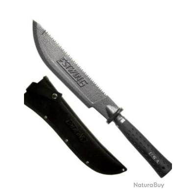 Couteau Bowie Estwing Machete Lame Forgée Manche Caoutchouc Etui Nylon ...