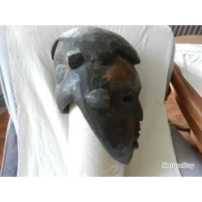 Ancien et rare masque ethnique africain biface genre heaume ...