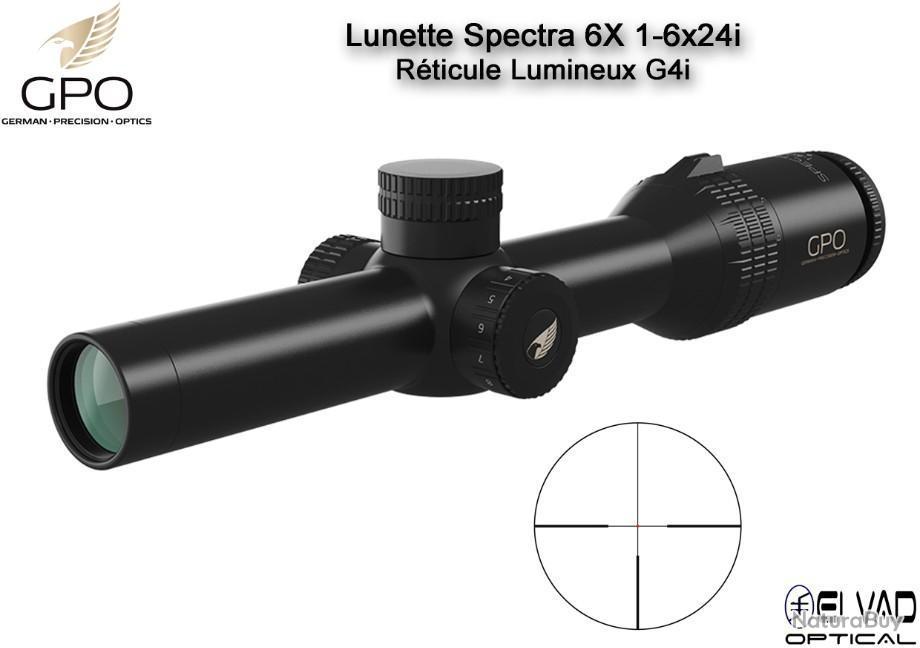 Lunette Chasse GPO SPECTRA 6X 1-6x24i - Réticule Lumineux G4i par Fibre ...